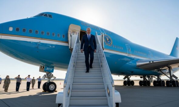 Trump Reveals Redesigned Air Force One at Joint Base Andrews - Crystal ...